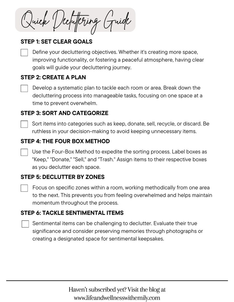 Quick Declutter Guide Instant Download Printable Home Decluttering ...