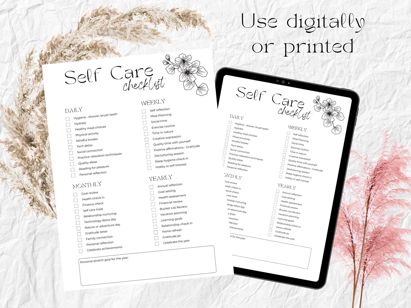 Self Care Checklist Daily Check in Weekly Check in Monthly Check in ...