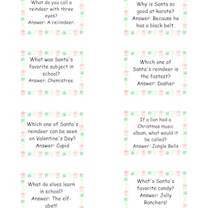 Christmas Holiday Kids Lunch Box Riddles - 3 Printable and Editable 8.5 ...