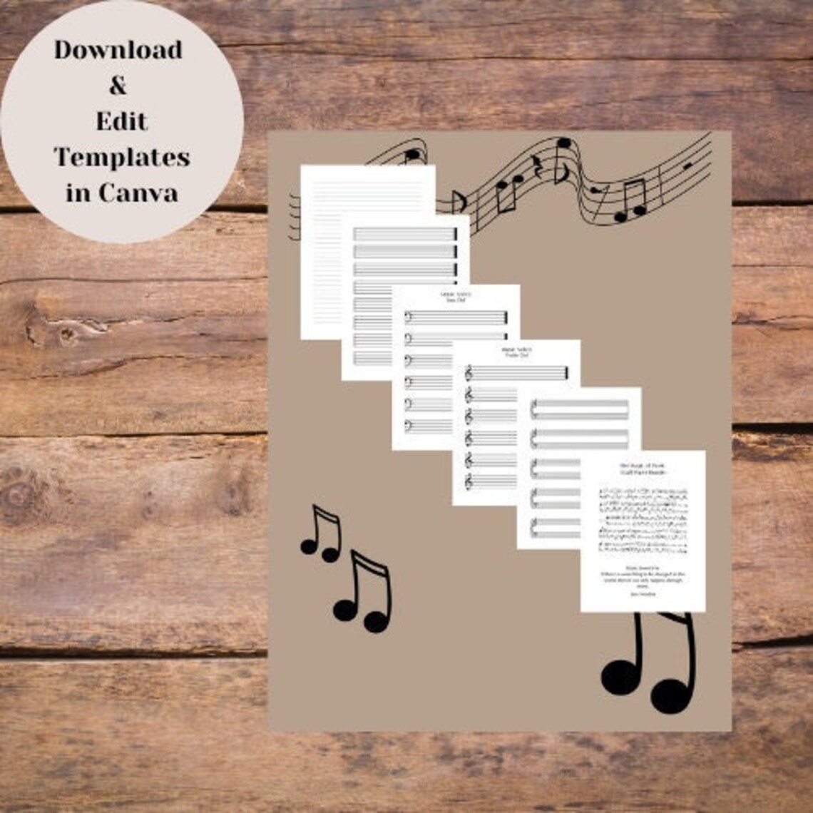 Blank Sheet Music Printable Sheet Music Digital Piano Sheet Music Sheet ...