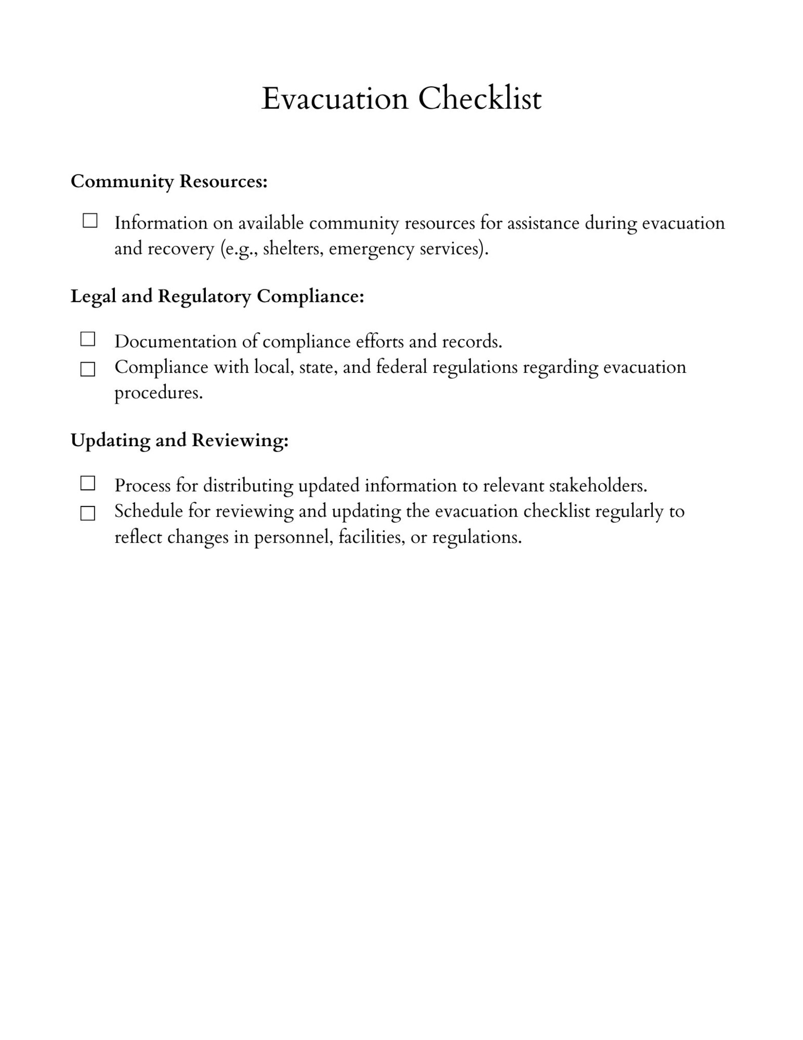 Emergency Evacuation Checklist Instant Printable or Editable in Canva ...