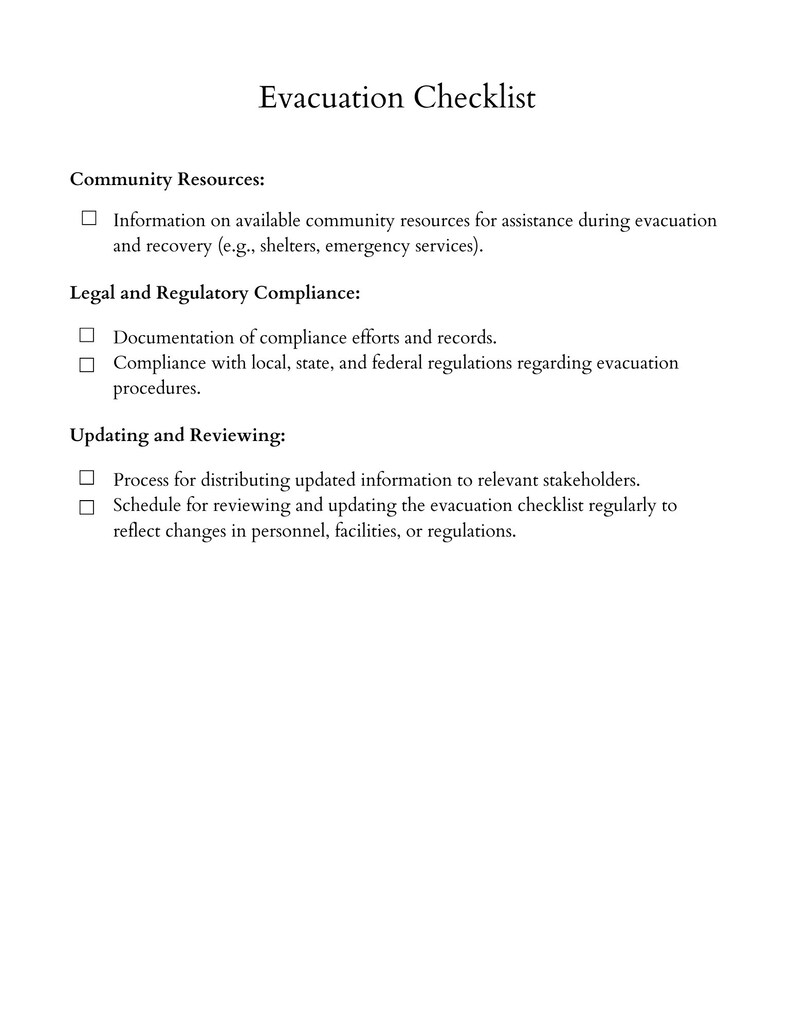 Emergency Evacuation Checklist Instant Printable or Editable in Canva ...