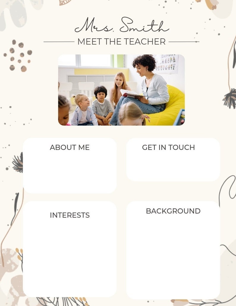 Meet the Teacher Editable Template - Only Meet the Teacher Template ...