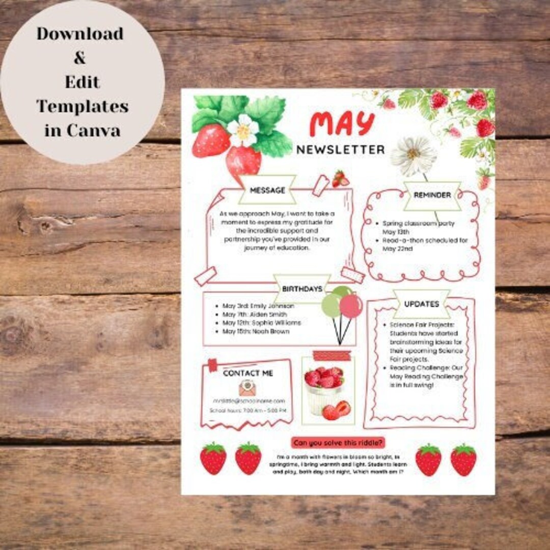 May Teacher Classroom Digital Newsletter. Update Families With Ease ...
