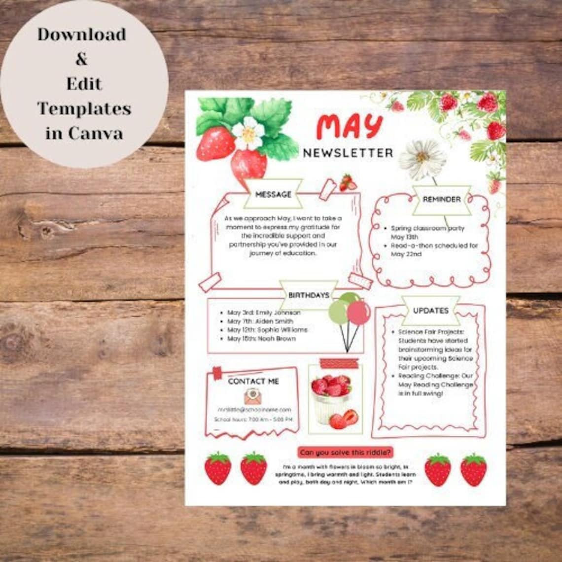 May Teacher Classroom Digital Newsletter. Update Families With Ease ...