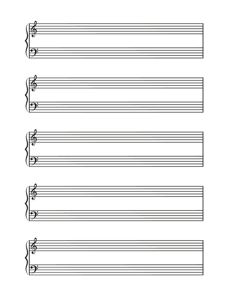 Blank Sheet Music Printable Sheet Music Digital Piano Sheet Music Sheet ...