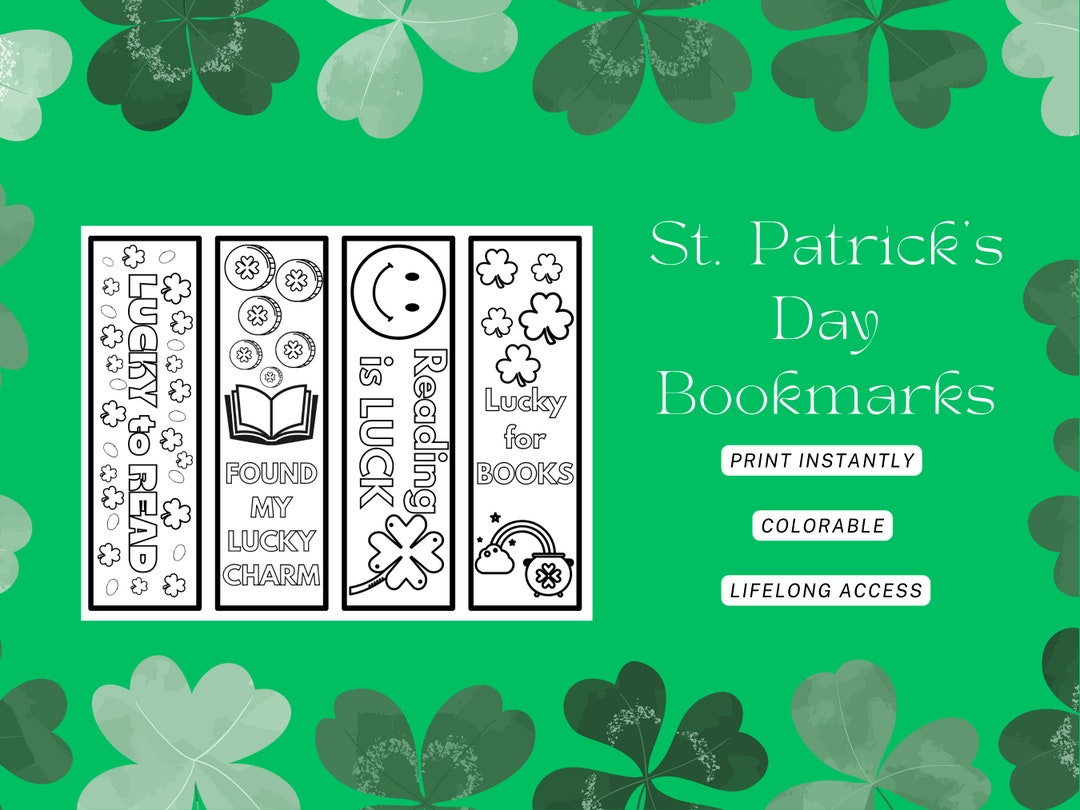 Printable St. Patrick's Day Bookmarks Coloring St. Patrick's Day ...