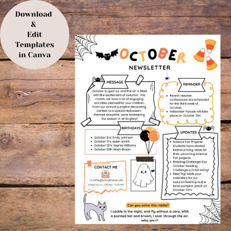 4th Quarter Teacher Newsletter Template Bundle - October November ...