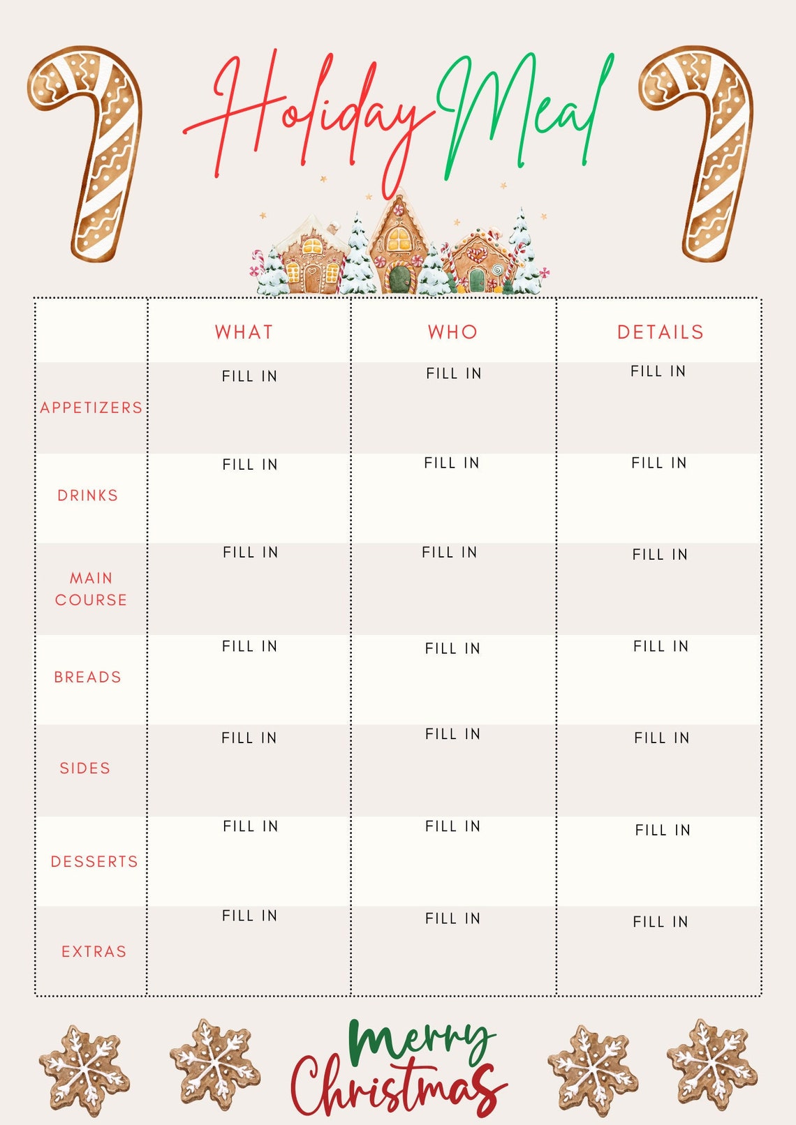 Family Holiday Meal Planner Bundle for Thanksgiving and Christmas ...