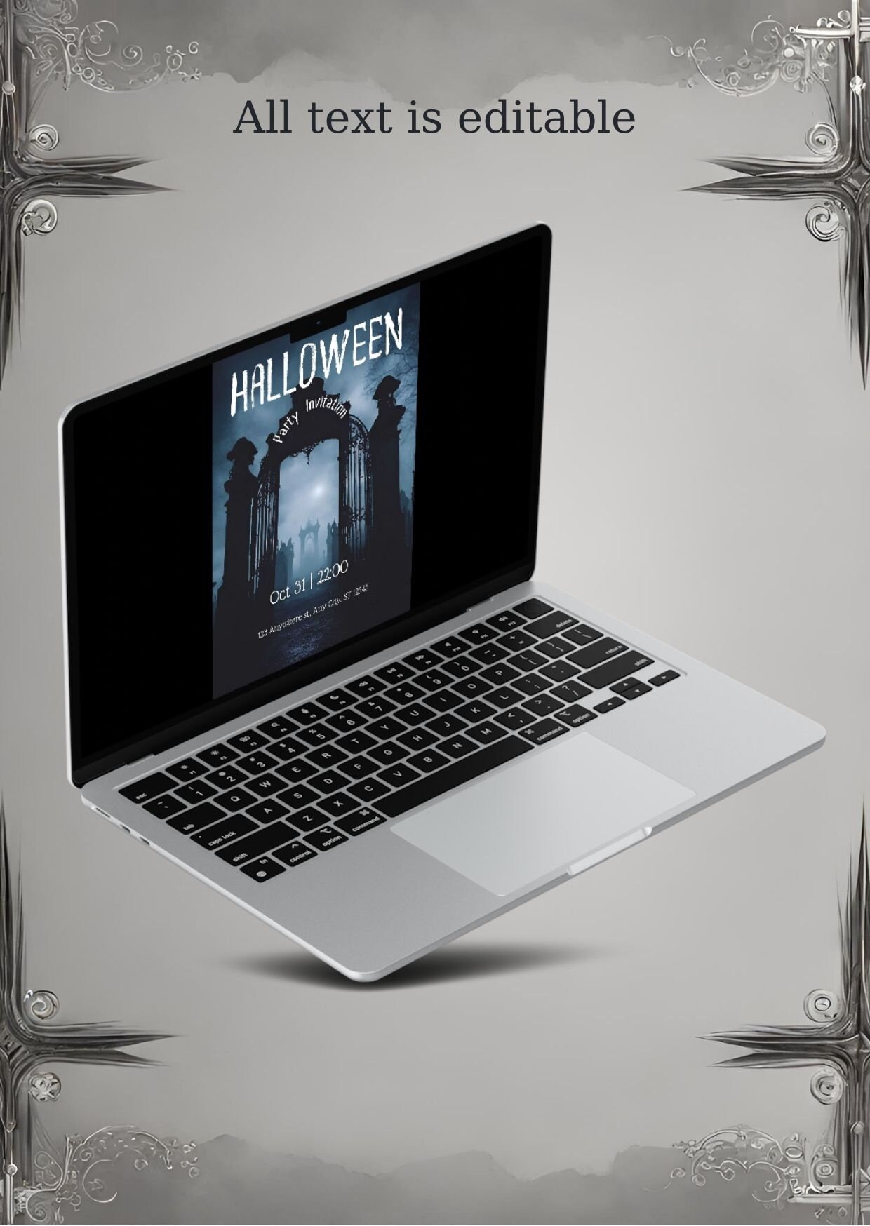 Editable Halloween Party Invitation Template, Editable Halloween ...