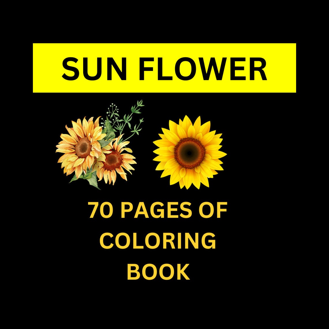 70 Sun Flower Coloring Pages| for Kids and Adult Coloring Pages| Cute ...