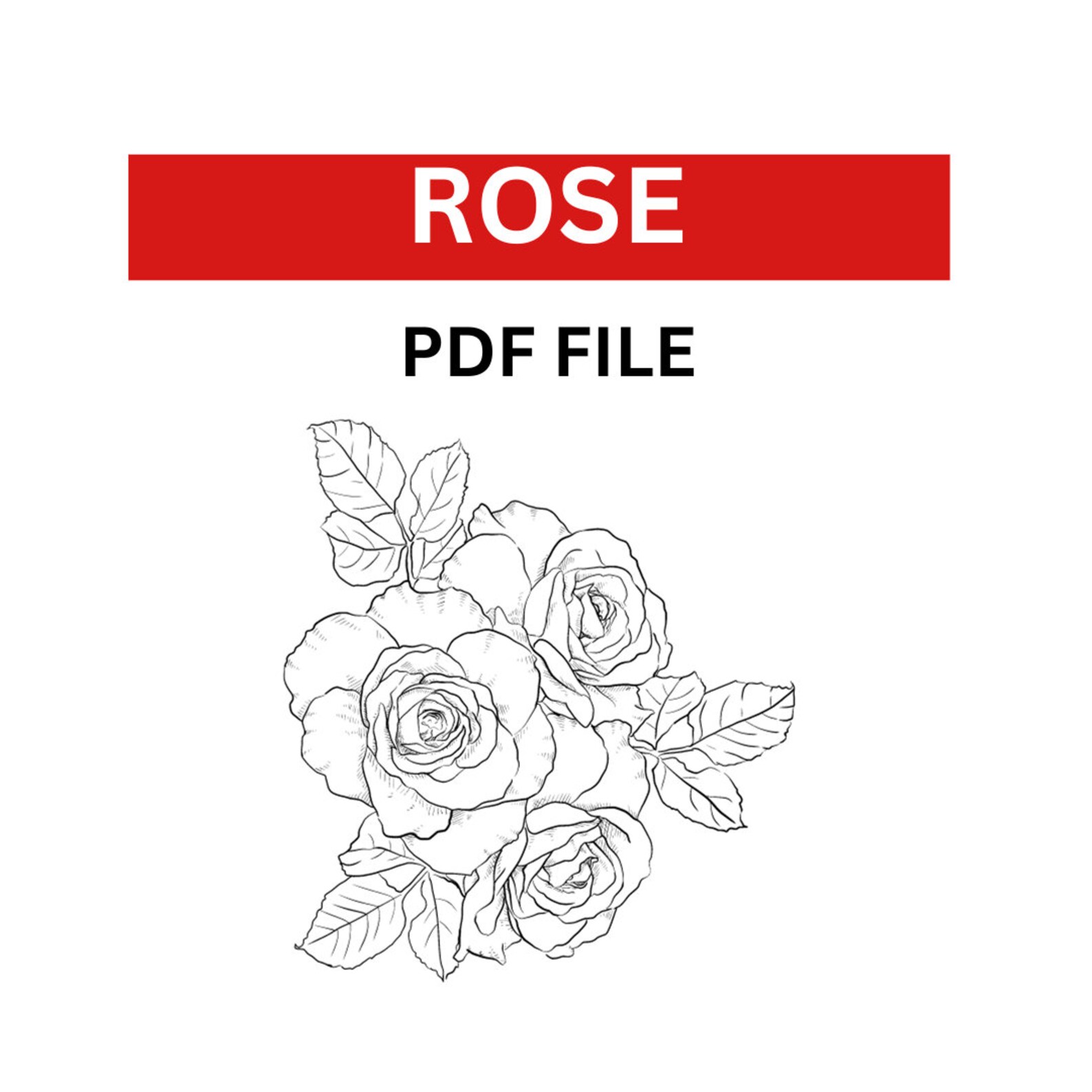 50 Rose Flower Coloring Pages| for Kids and Adult Coloring Pages| Cute ...
