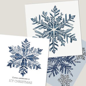 Blue Snowflakes Watercolor Clip Art - Christmas Decor - Winter Wedding ...