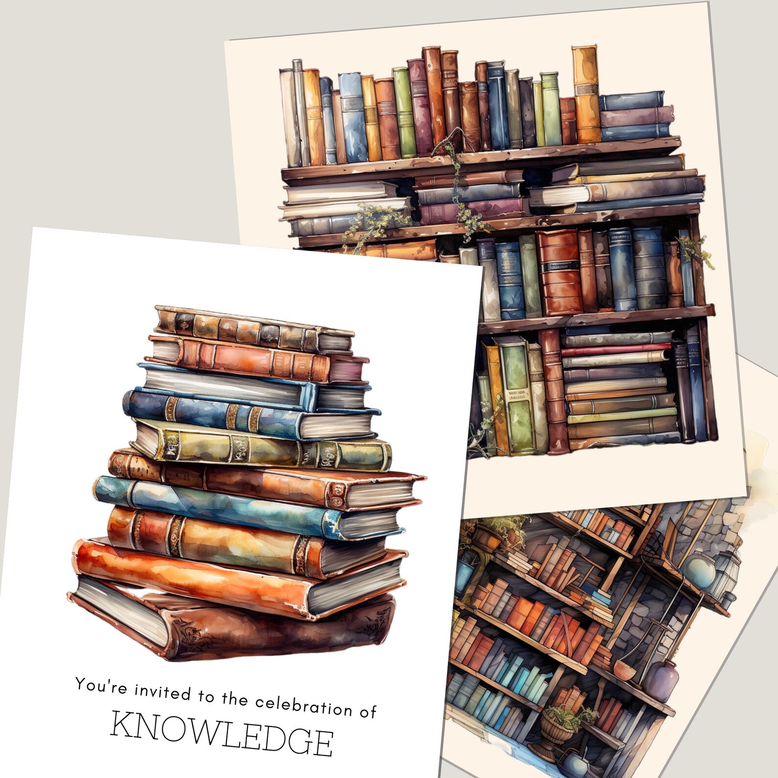 Watercolor Books Clipart Bundle PNG Book Stacks Clipart Book Clipart ...