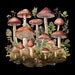 Toadstool Mushrooms Watercolor Fall Clipart Thanksgiving Forest Fungus ...