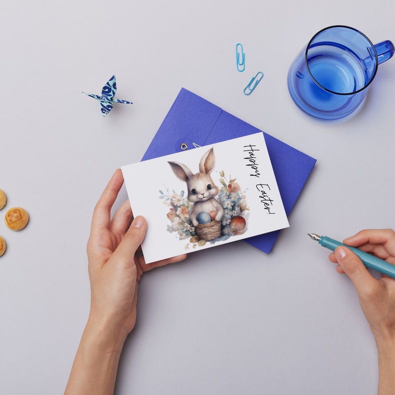 Cute Easter Bunny Clipart Bundle Floral Spring Bunny Hare Rabbit ...