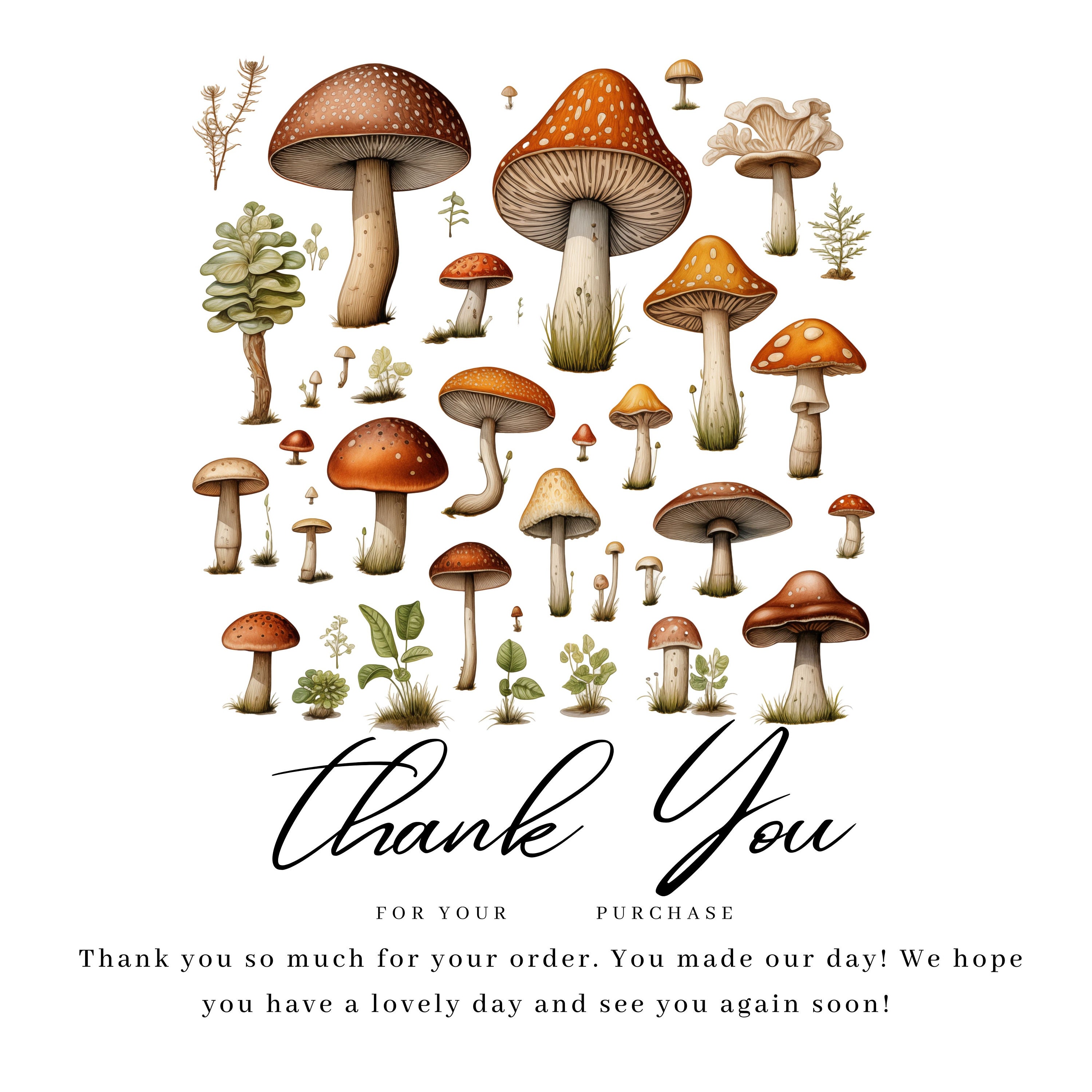 Woodland Clipart | Watercolor Mushrooms Clipart | Cute Mushrooms ...