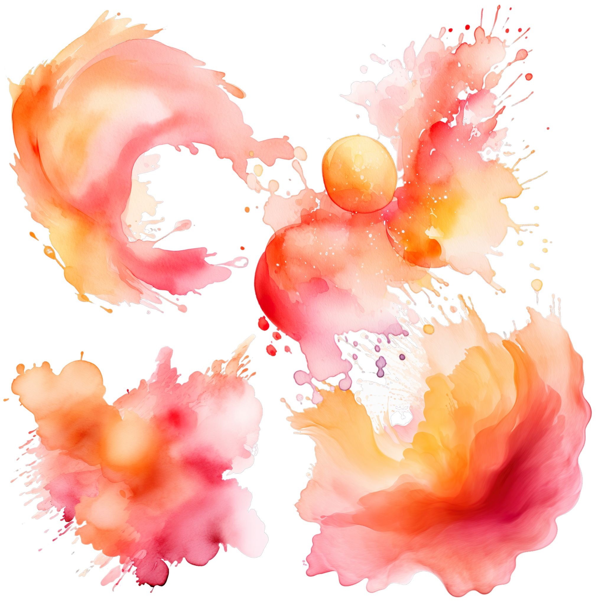 Peachy Splash PNG Watercolor Background Clipart Abstract Watercolor ...