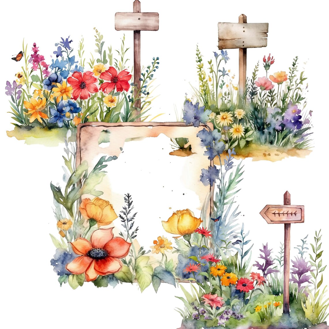 Gardening Clipart Bundle Garden Signs Plantlover Gardening Graphics PNG ...