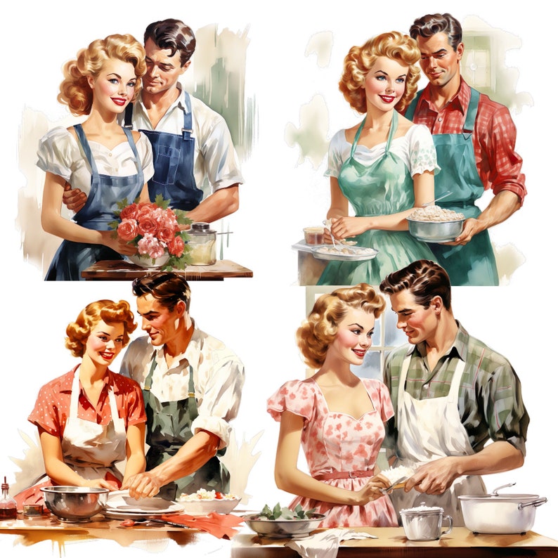 Loving Couple Retro Valentine PNG Vintage Lovers Old Love Graphics ...