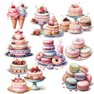 Pastel Candy Clipart, Watercolor Sweets Clipart, Digital Download ...