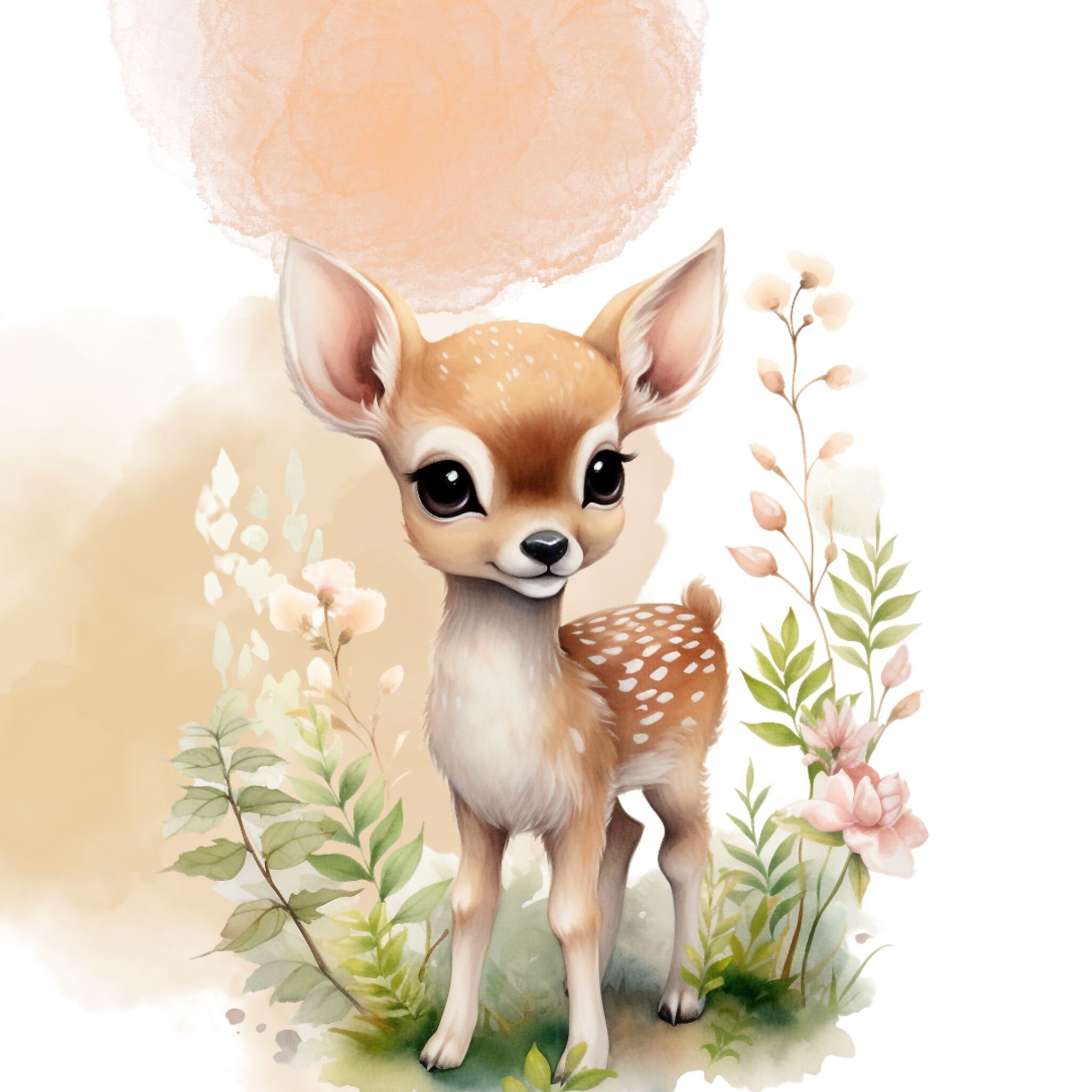 Baby Deer Clipart Cute Deer Baby Deer Woodland Baby Shower Sign ...