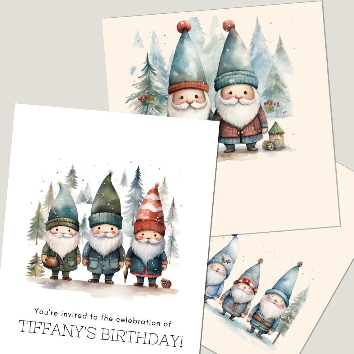 Christmas Gnome PNG Watercolor Bundle Xmas Gnome Transparent Clipart ...