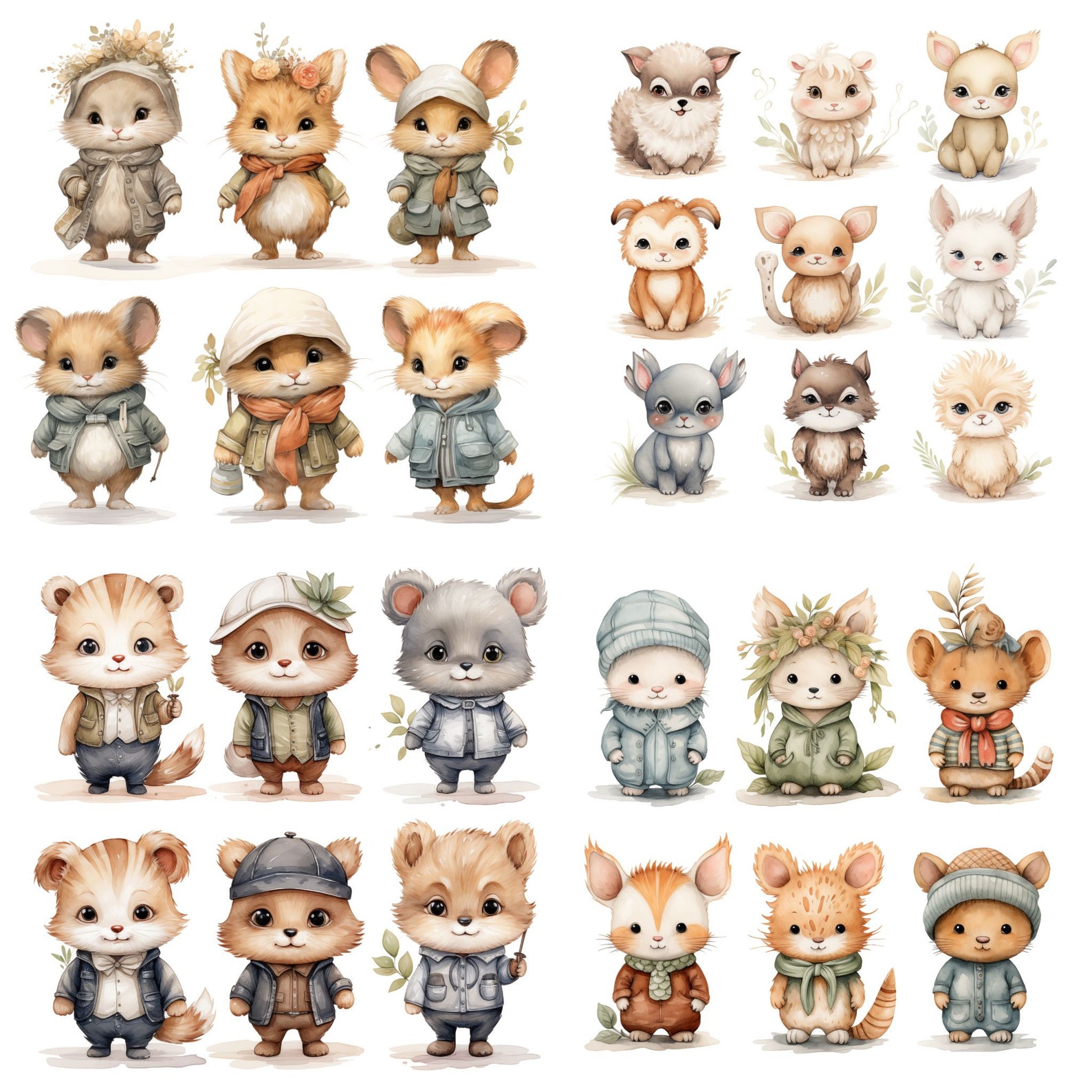 Clothed Baby Animal Clipart Animated Animal With Clothes Cute Clothed ...