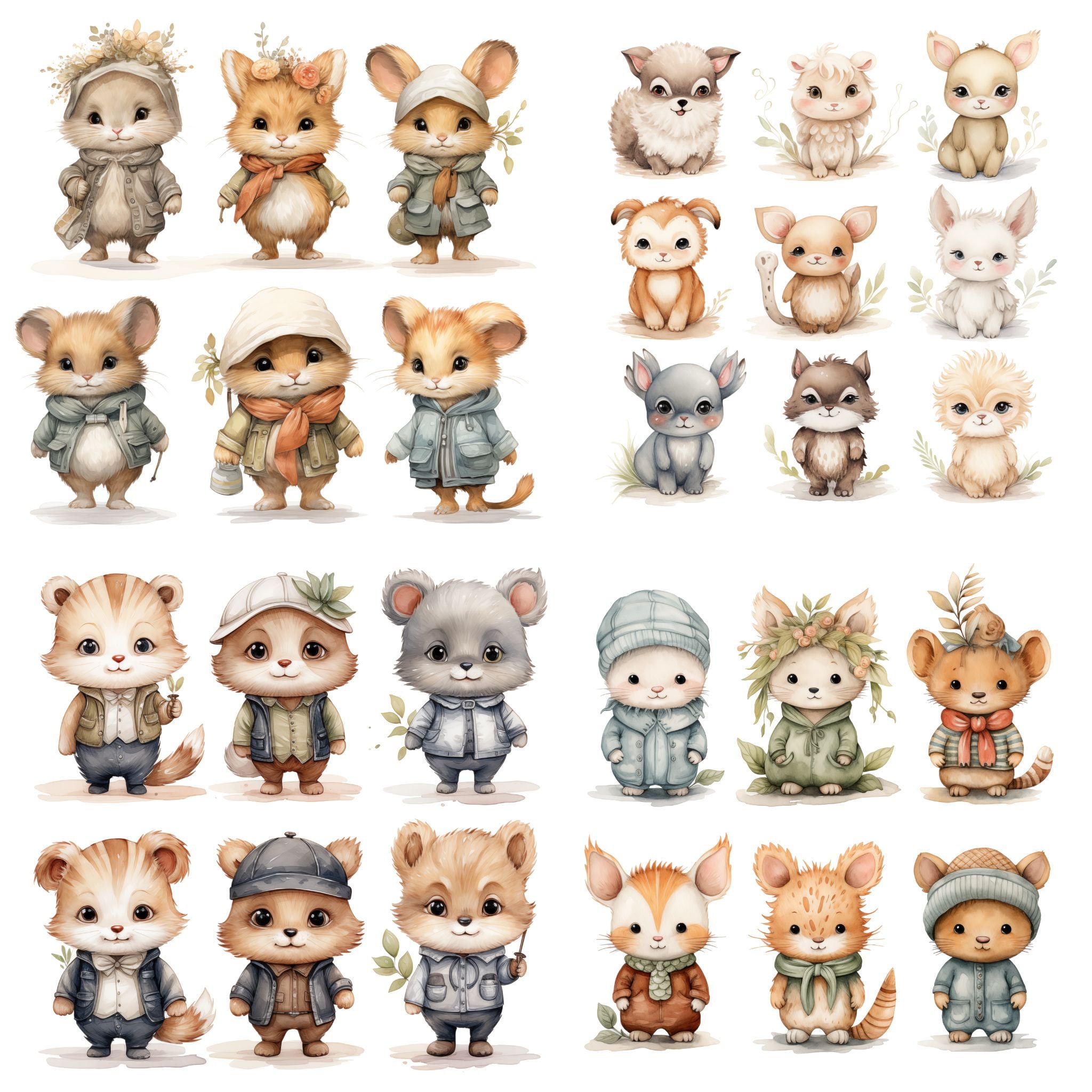 Clothed Baby Animal Clipart Animated Animal With Clothes Cute Clothed ...