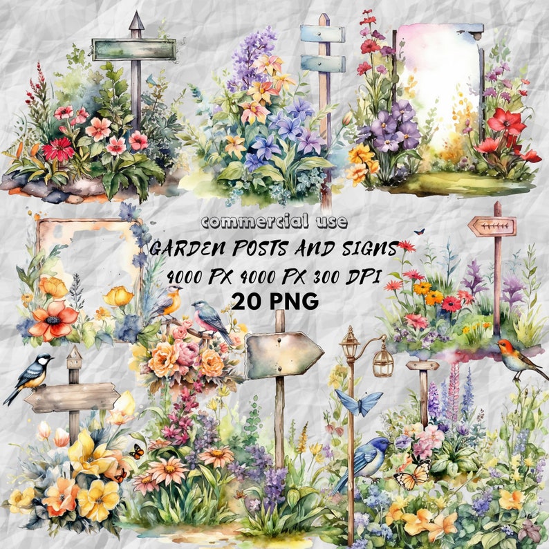 Gardening Clipart Bundle Garden Signs Plantlover Gardening Graphics PNG ...