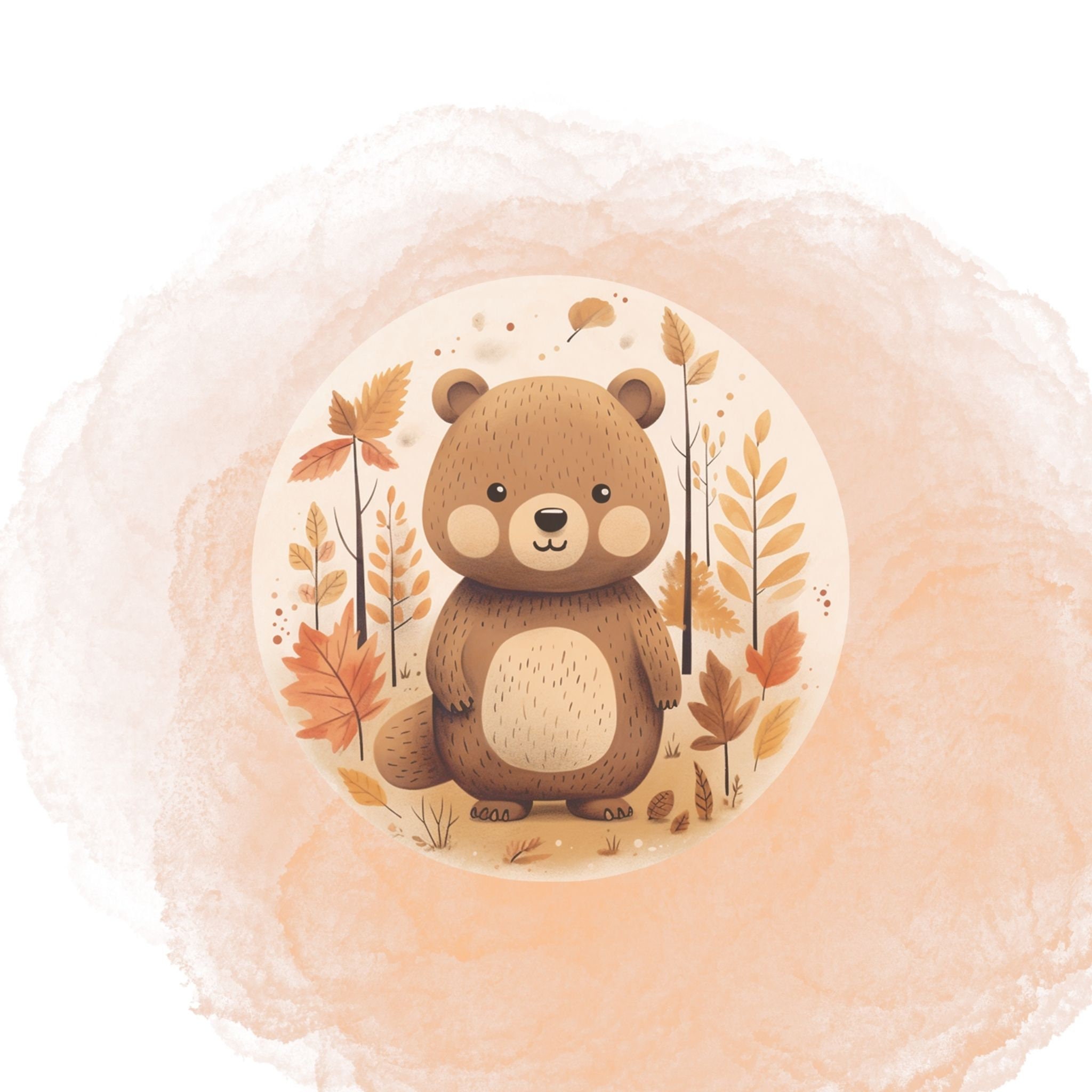 Bear Watercolor Illustration Clipart Commercial Use Woodland - Etsy