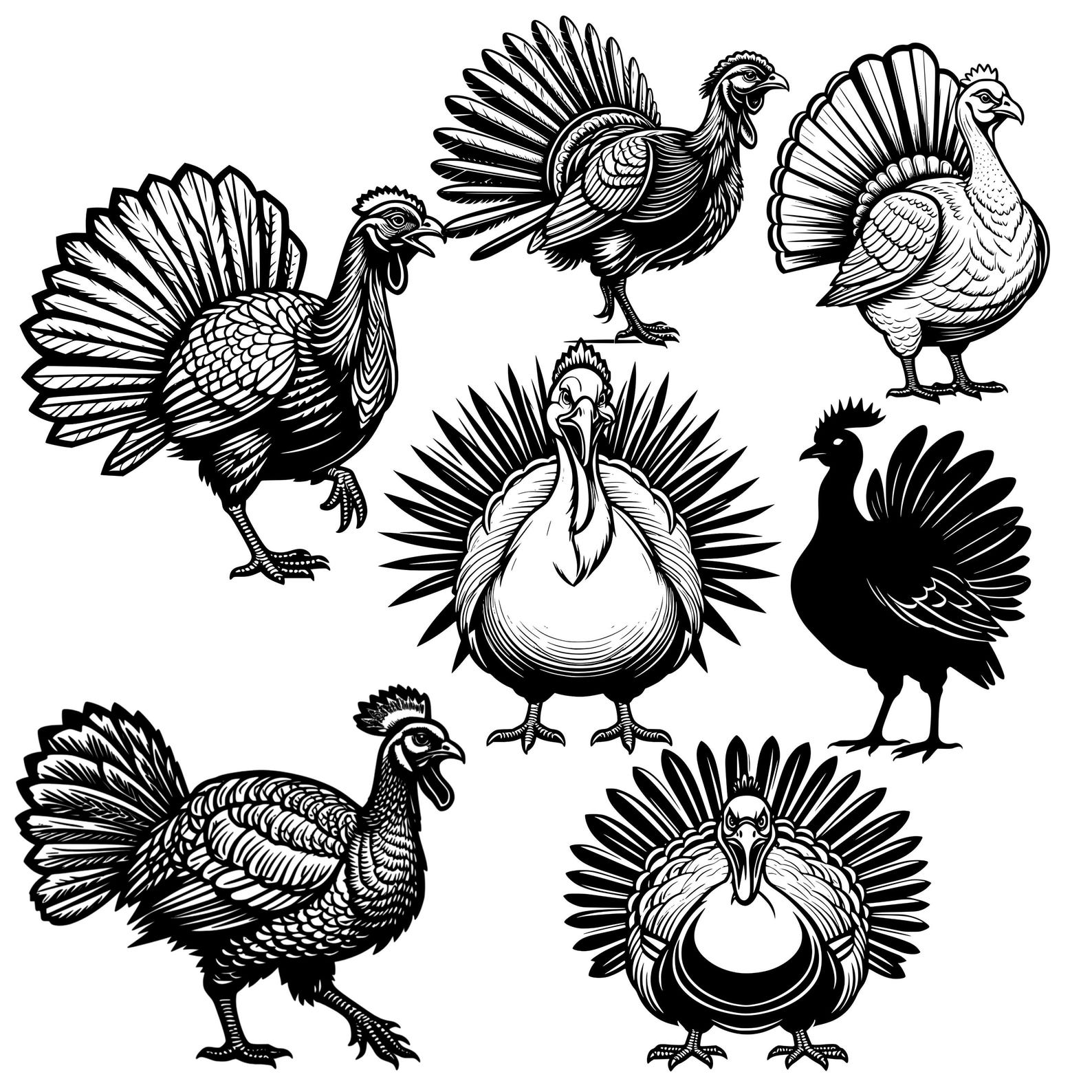 Wild Turkey Clipart, Turkey Hunting SVG, Wild Turkey PNG, Digital ...