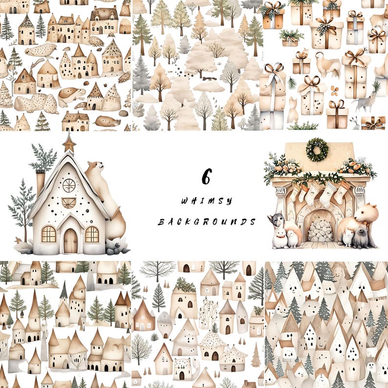 Scandinavian Christmas Clipart Bundle - Neutral Cozy Hygge ...