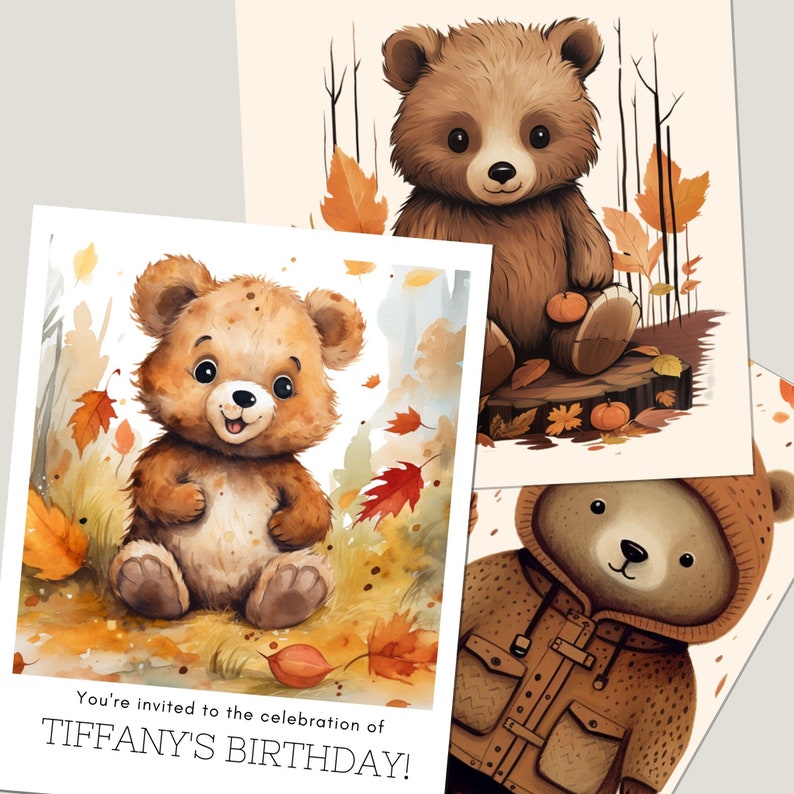 Bear Watercolor Illustration Clipart Commercial Use Woodland Animals ...