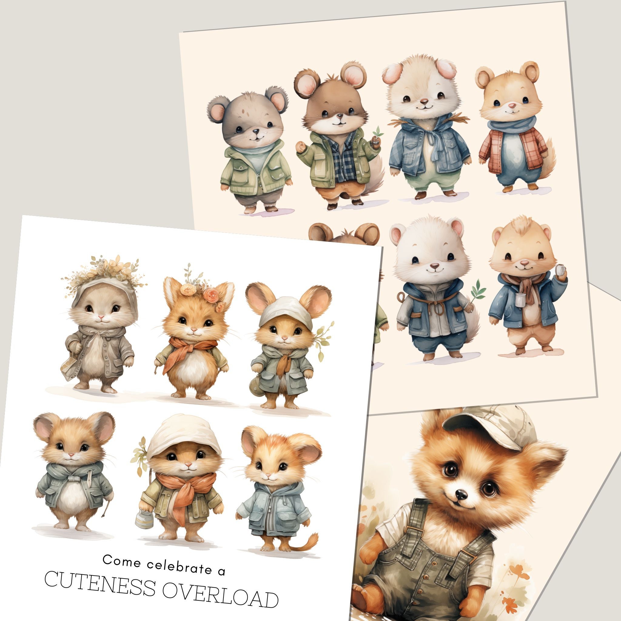 Clothed Baby Animal Clipart Animated Animal With Clothes Cute Clothed ...