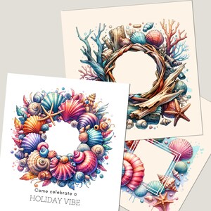 Shells Frame Clipart | Mermaid PNG | Seashell Frame | Digital Clipart ...