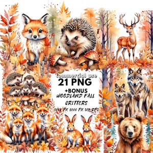 Forest Animals Clipart | Fall Decor | Autumn Holiday | Digital ...