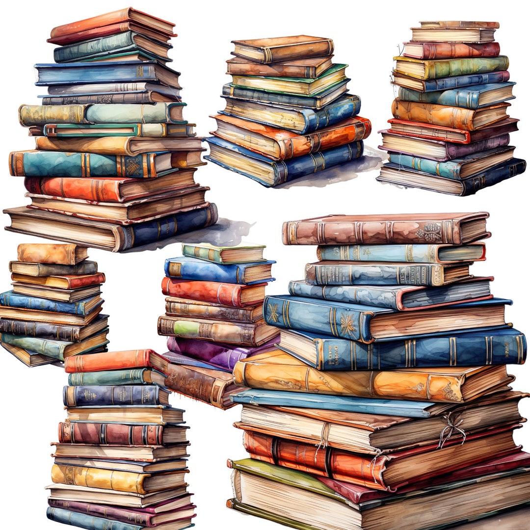 42 Books Clipart Watercolor Books Clipart Bundle PNG Book Clipart ...