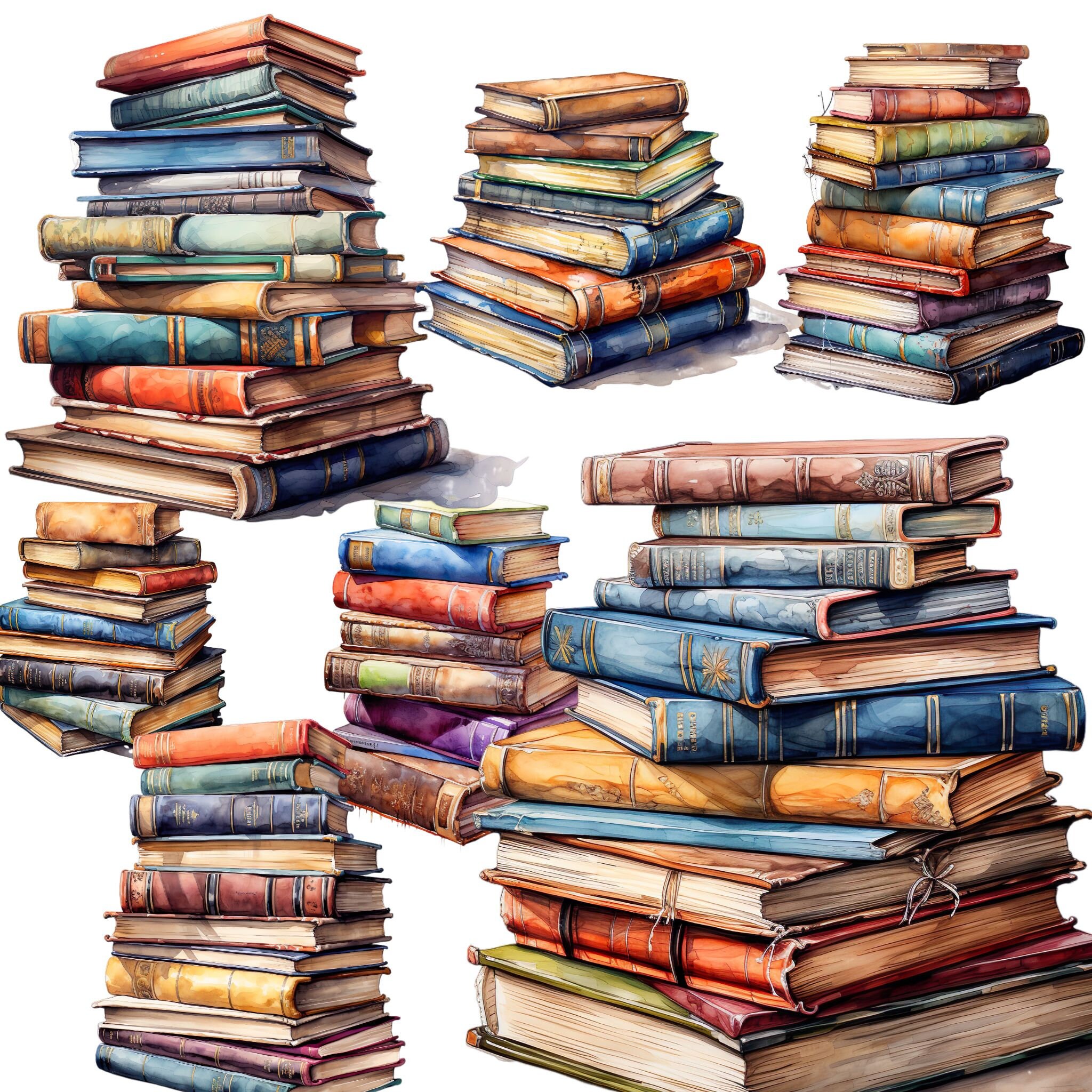 42 Books Clipart Watercolor Books Clipart Bundle PNG Book Clipart ...