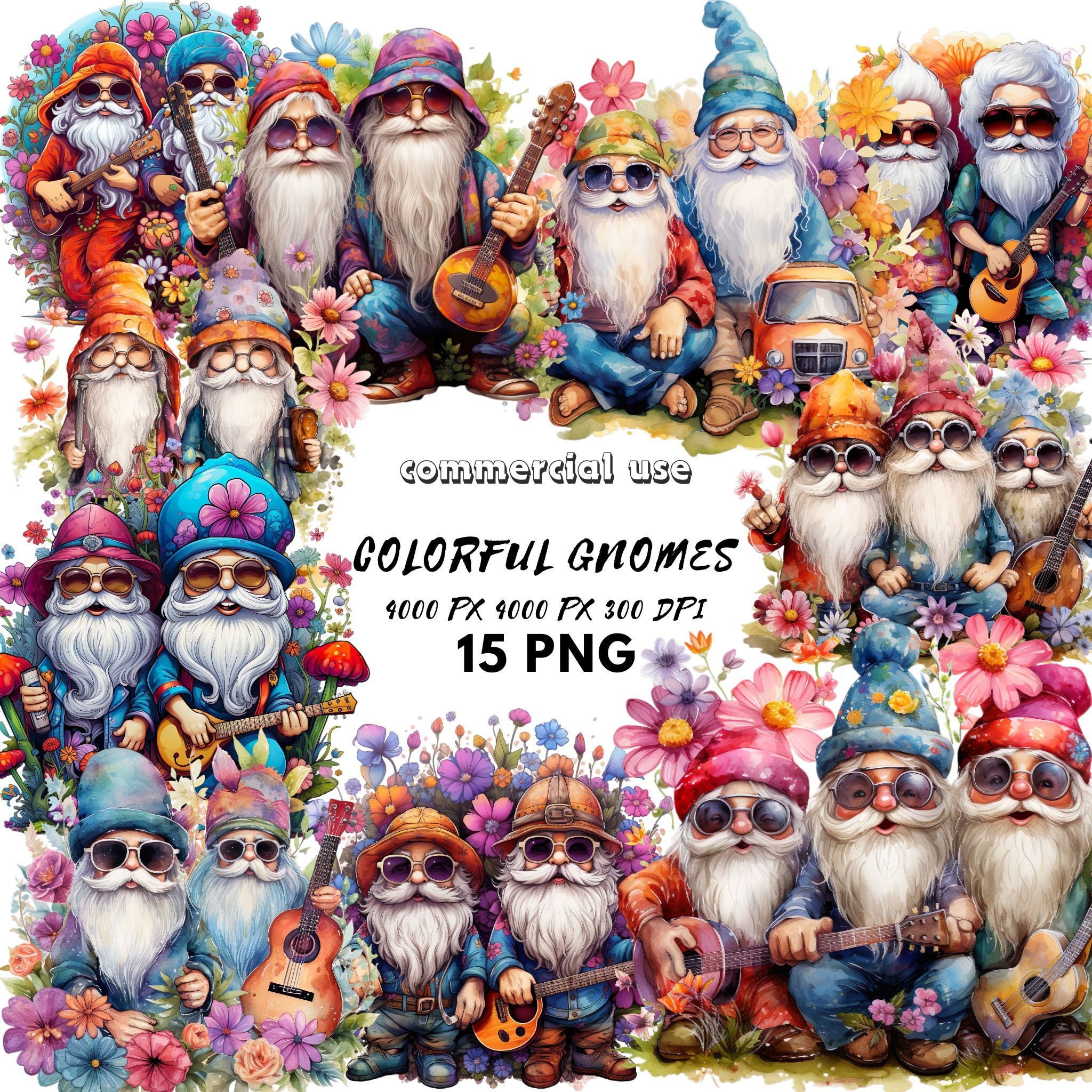 Gnome Clipart Mega Bundle 150 Garden Spring Winter Graphics PNG ...