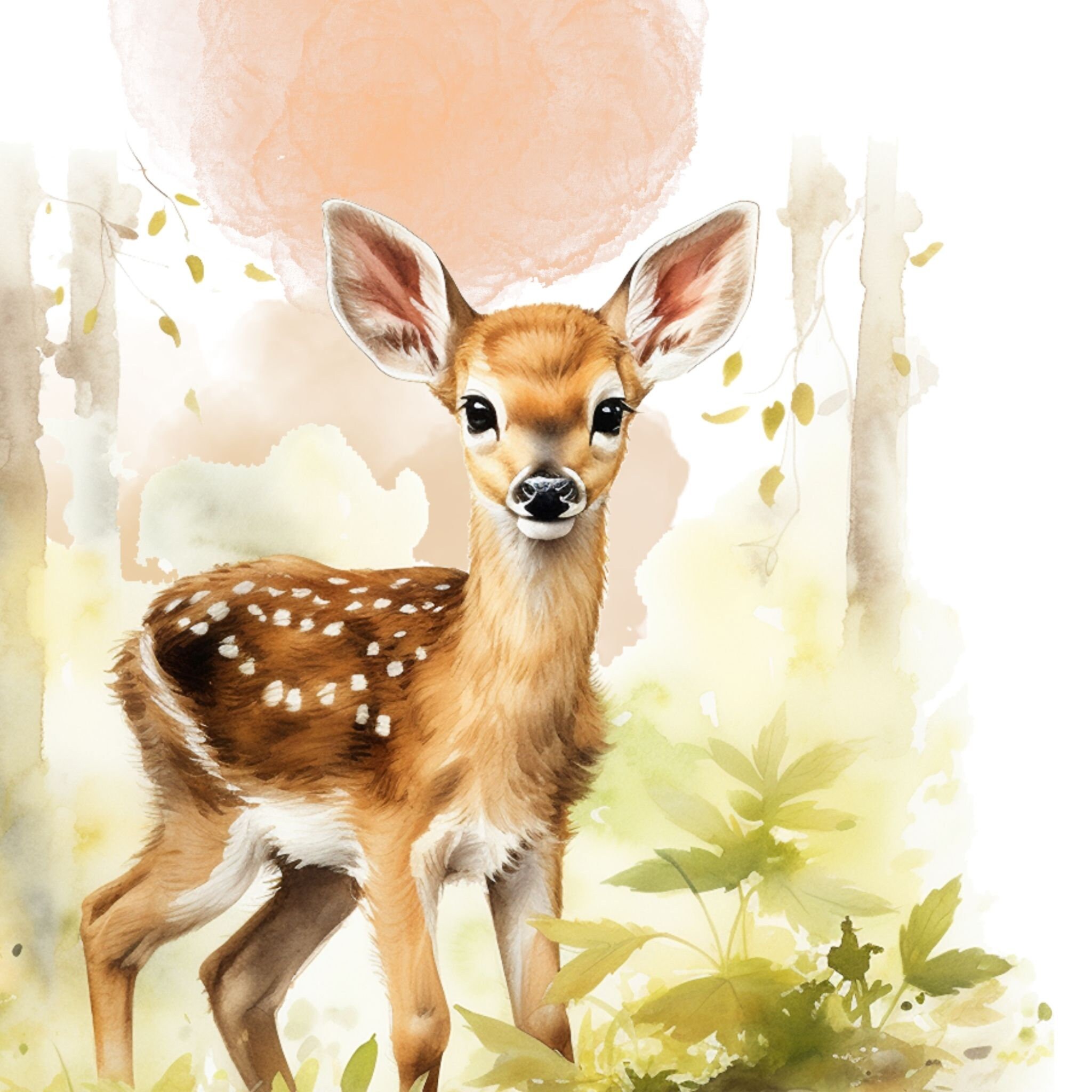 Baby Deer Clipart Cute Deer Baby Deer Woodland Baby Shower Sign ...