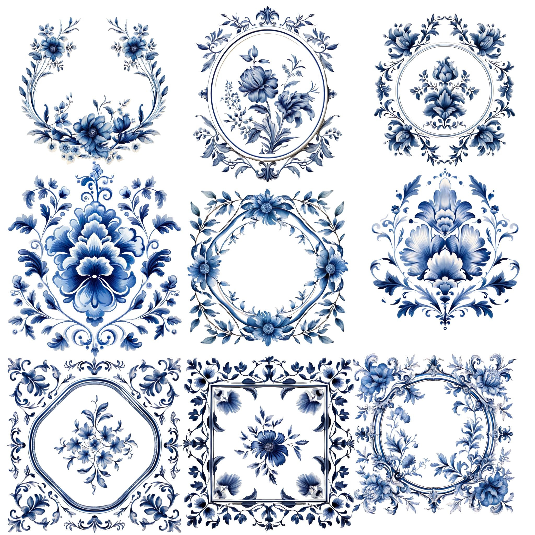 Chinoiserie Clipart Preppy Clipart Party Planner Stickers Baroque Fine ...