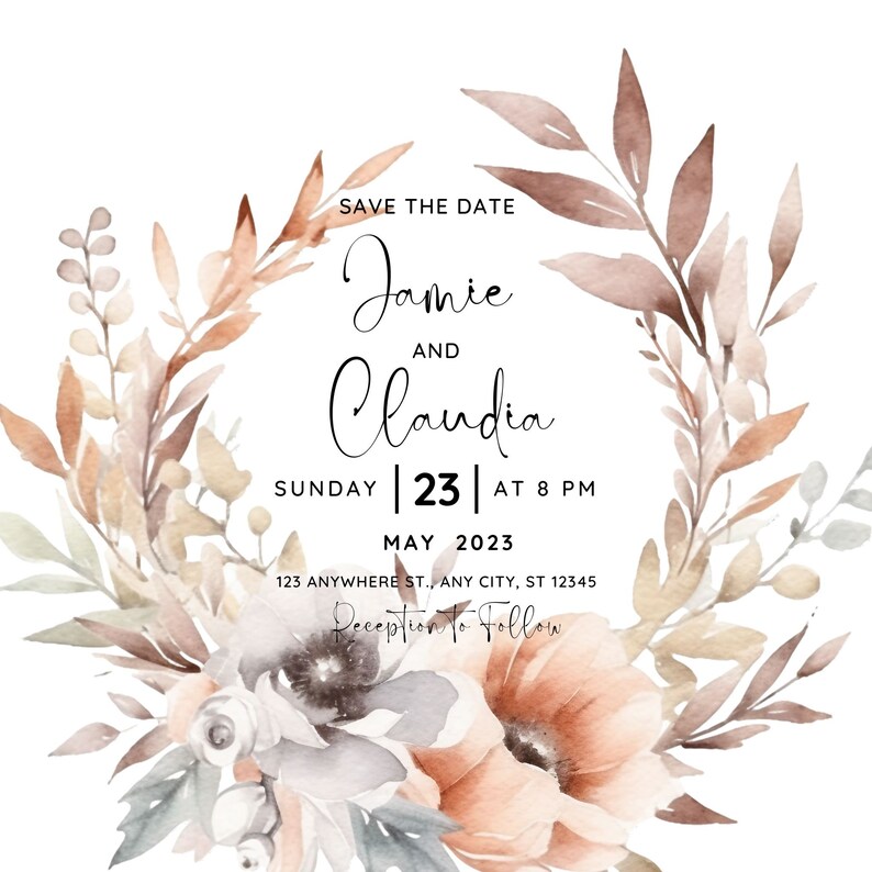 Neutral Florals Watercolor PNG Flowering Boho Soft Neutral Flowers ...