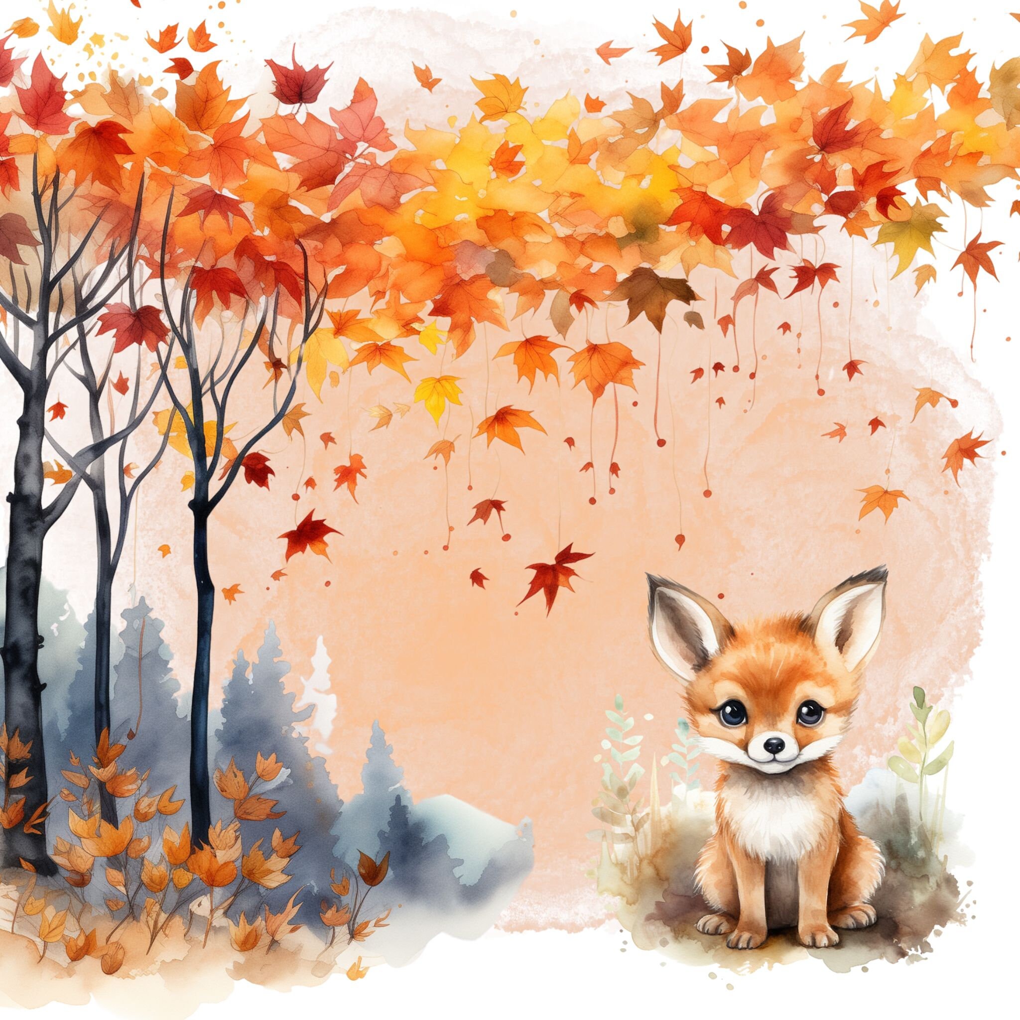 Autumn Forest PNG Clipart Bundle Autumn Scene Clipart Autumn - Etsy
