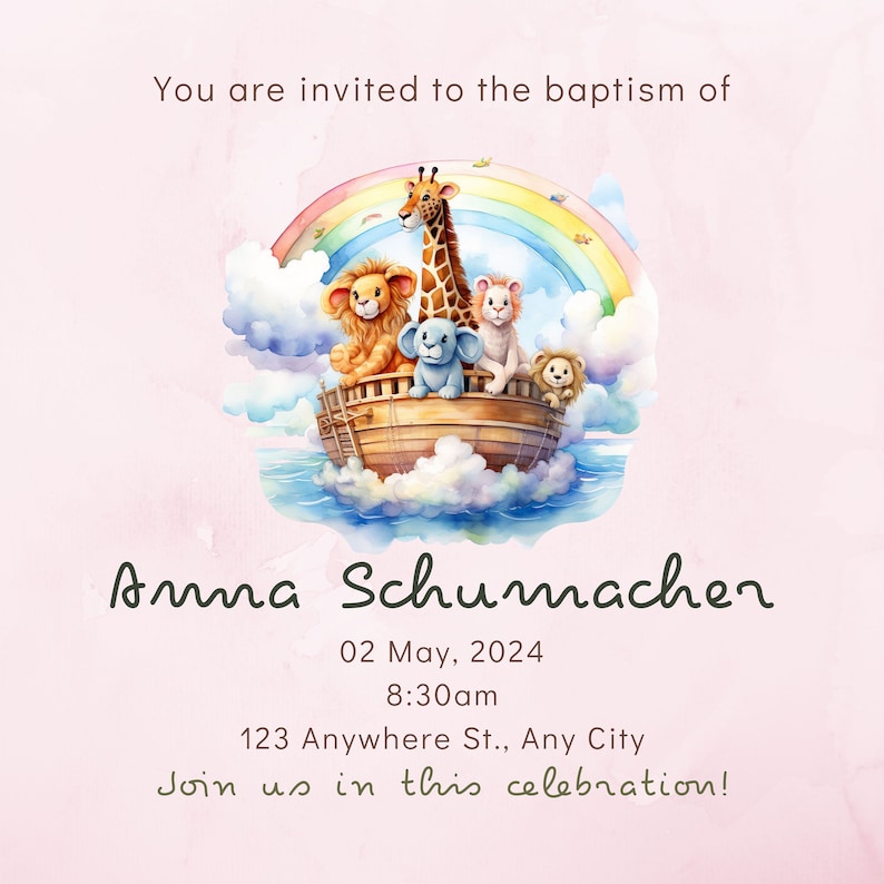 Watercolor Noah's Ark Watercolor Clipart Bible Clipart Bible Printable ...