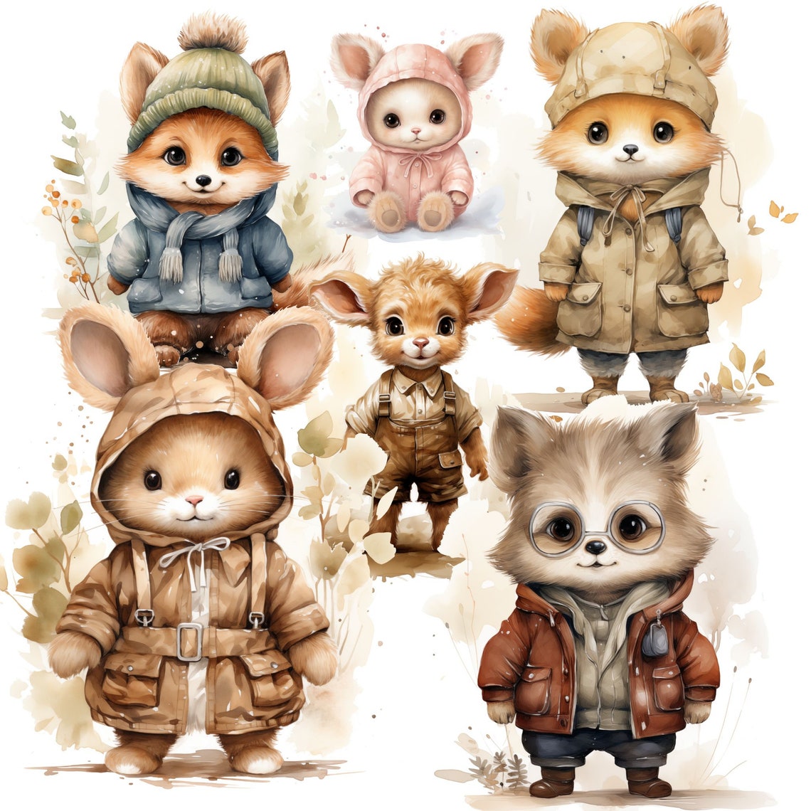 Clothed Baby Animal Clipart Animated Animal With Clothes Cute Clothed ...