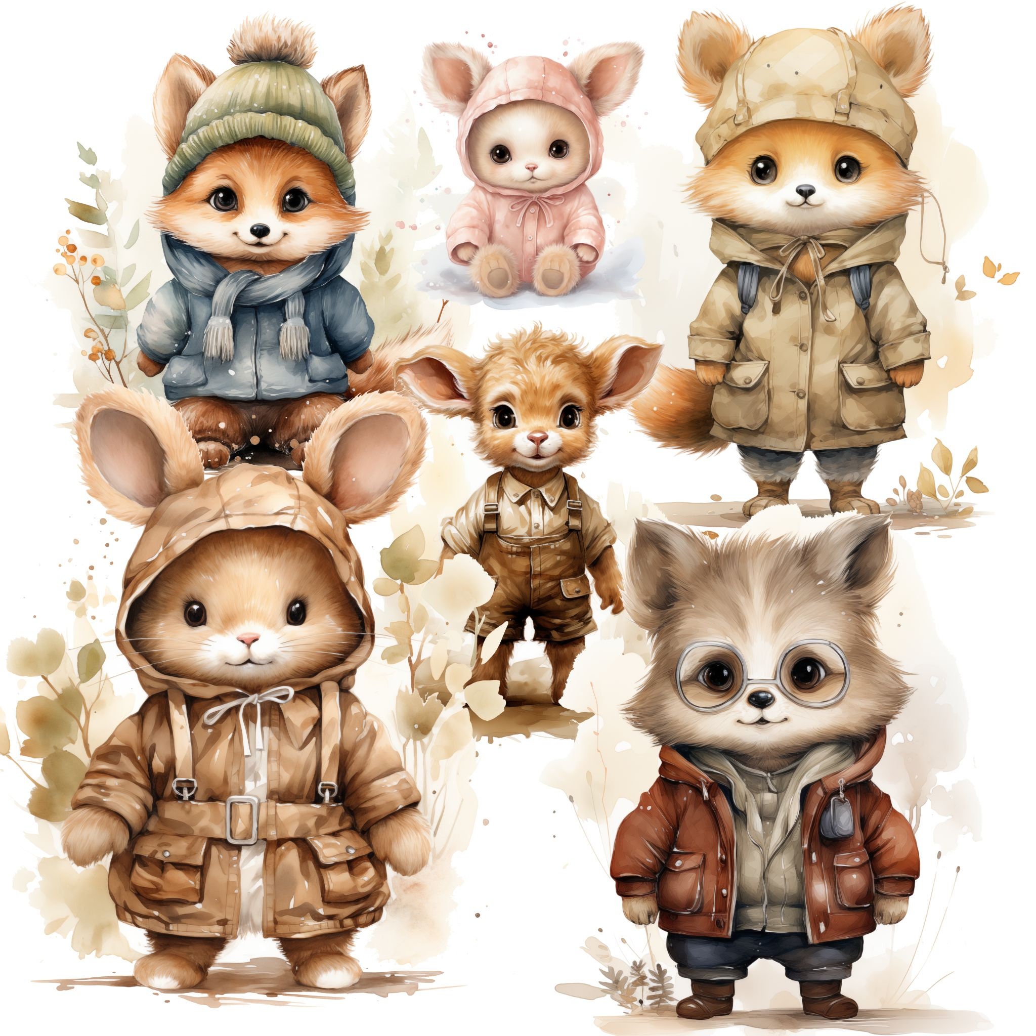 Clothed Baby Animal Clipart Animated Animal With Clothes Cute Clothed ...