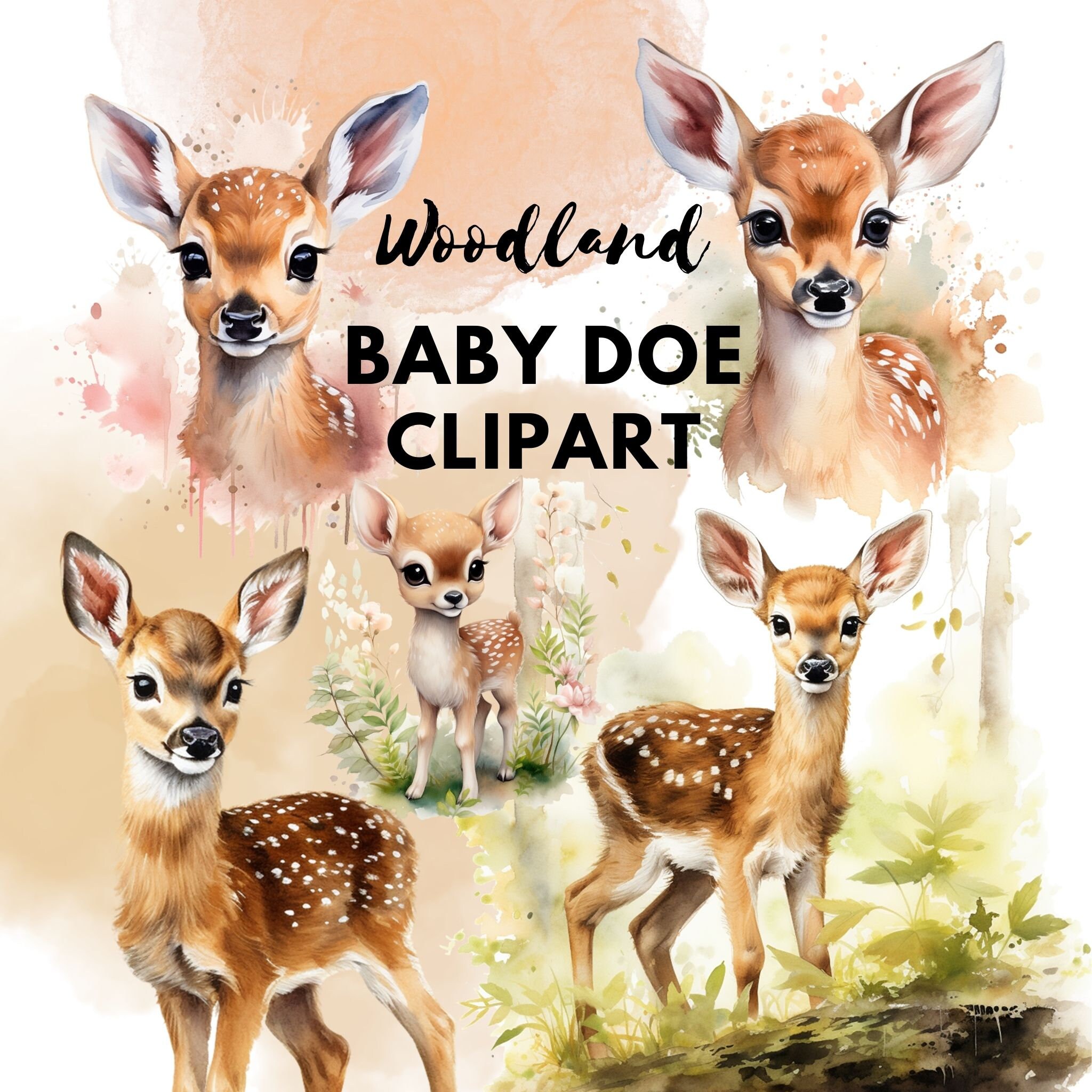 Baby Deer Clipart Cute Deer Baby Deer Woodland Baby Shower Sign ...