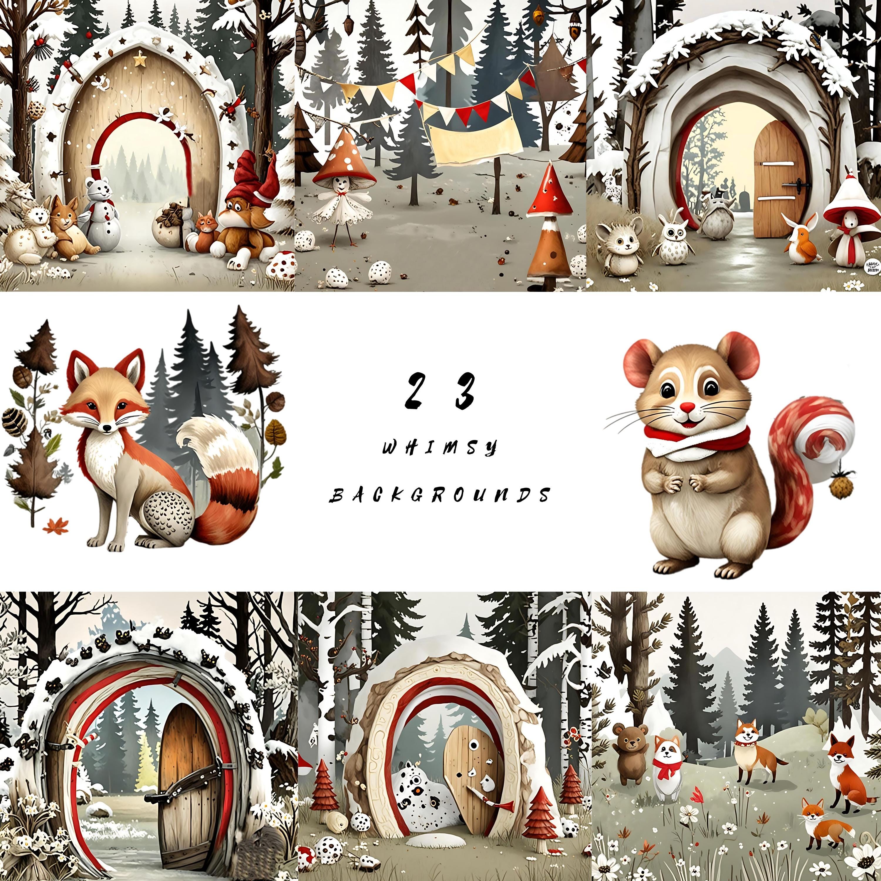 Christmas Woodland Animals Clipart Bundle: Watercolor Forest Creatures ...