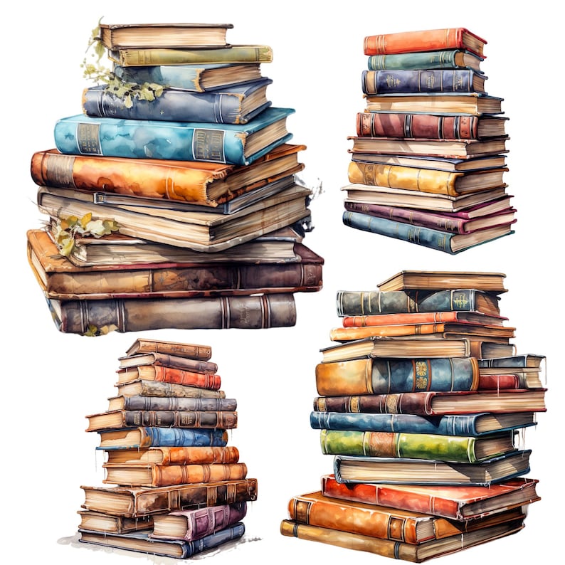 42 Books Clipart Watercolor Books Clipart Bundle PNG Book Clipart ...